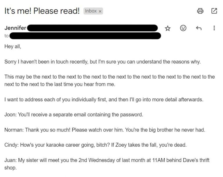 Jennifer’s Email – Ephemeral Rift